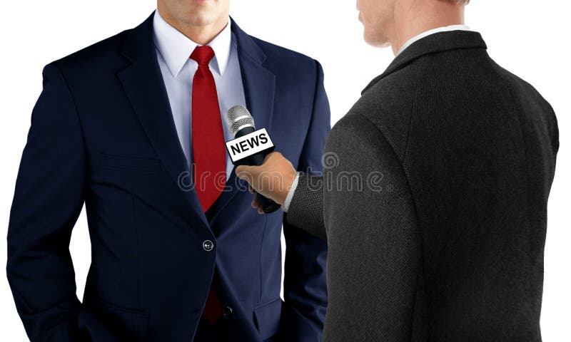 Press Interview with Businessman Stock Image - Image of announcement ...