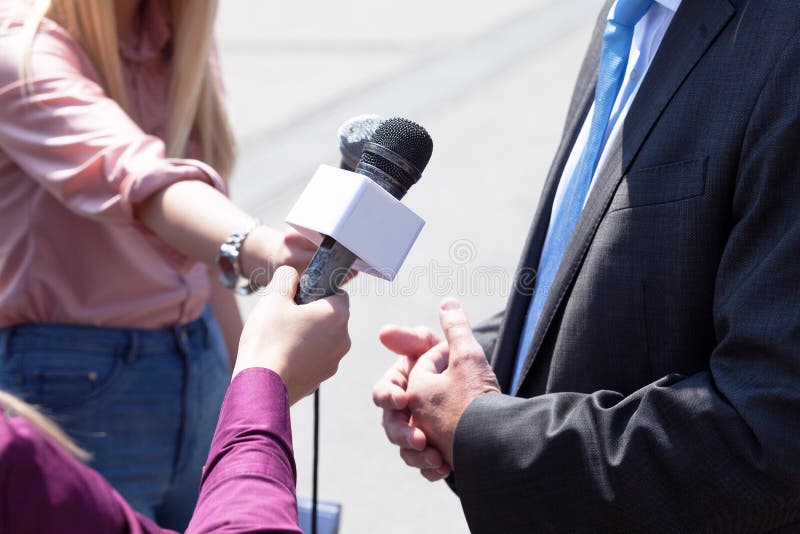 Press interview stock photo. Image of conference, news - 86050438
