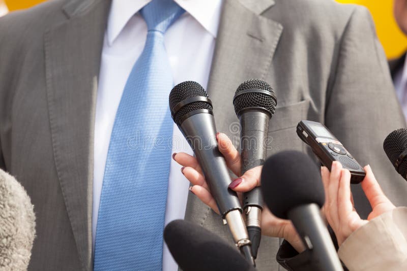 Press Interview. News Conference. Stock Image - Image of management ...