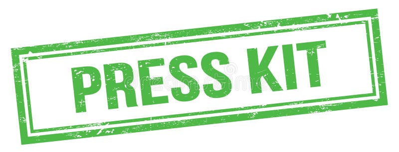 PRESS KIT Text on Green Grungy Vintage Stamp Stock Image - Image of ...