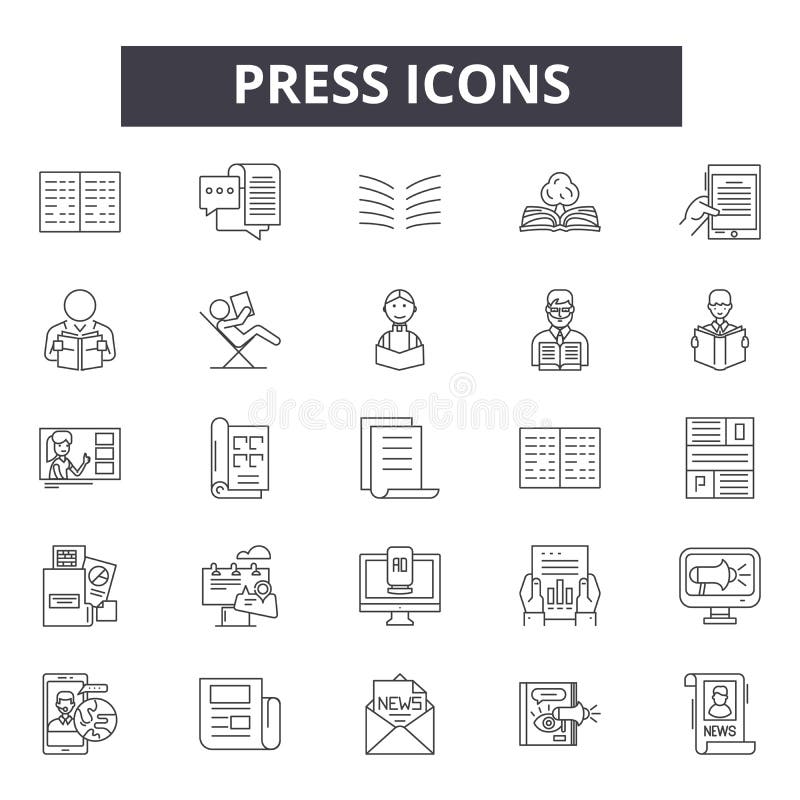 Press Line Icons, Signs, Vector Set, Outline Illustration Concept Stock ...
