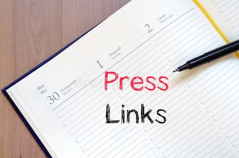 Press Links Concept on Notebook Stock Illustration - Illustration of ...
