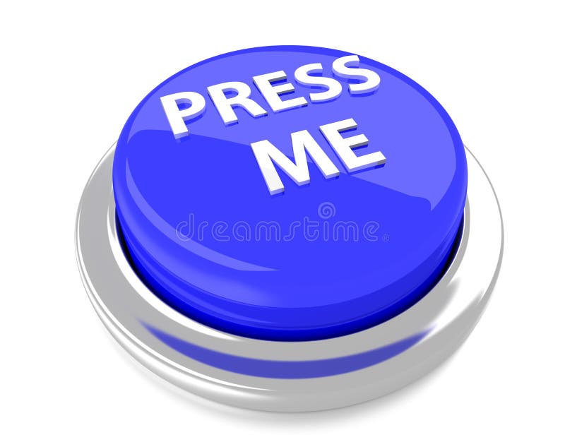 PUSH on Blue Push Button. 3d Illustration Stock Illustration ...