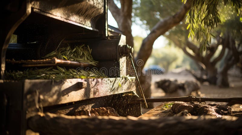 Press olive tree stock illustration. Illustration of heritage - 370478498