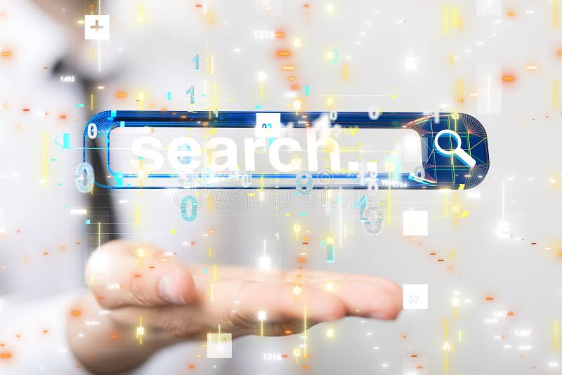 Press Online Search Bar Engine Touch Digital 3d Stock Image - Image of ...