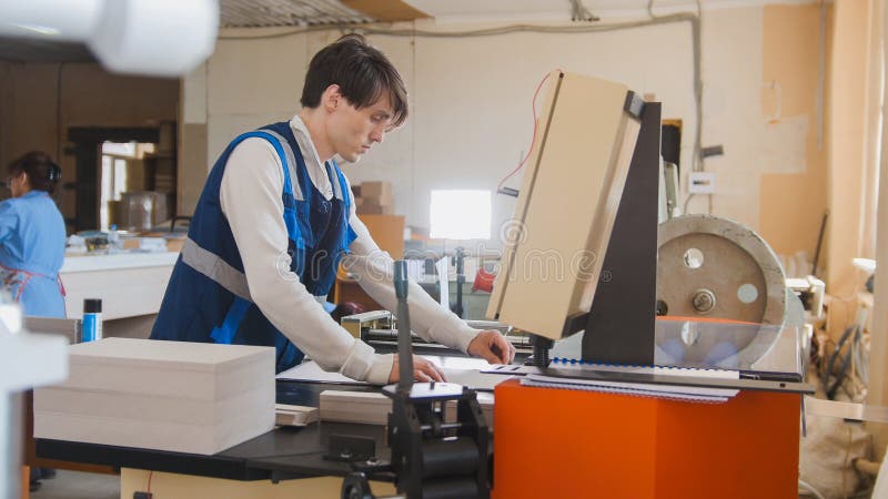Press Operator Works in a Typographical Machine Stock Photo - Image of ...