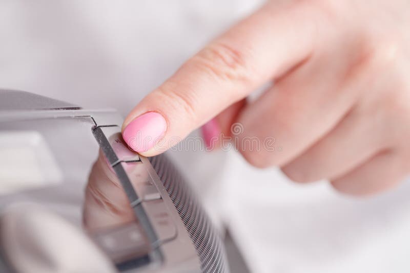 Press Play Button on Audio System Stock Photo - Image of press, music ...