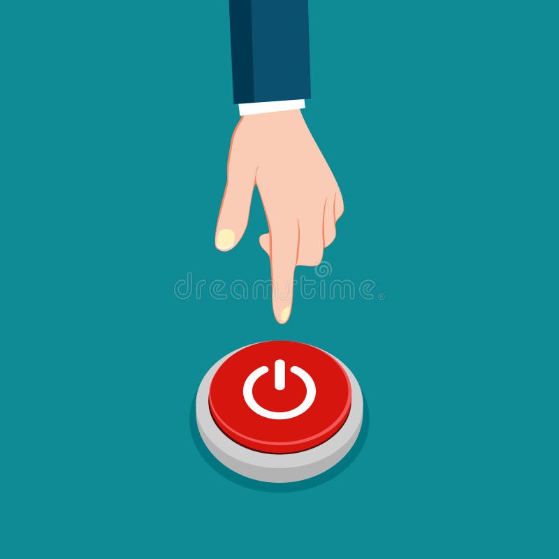 Press the Power Button. Power on and Off Concept. Vector Stock Vector ...