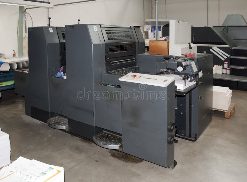 Digital Offset Printing - Four Color Press Stock Image - Image of cmyk ...