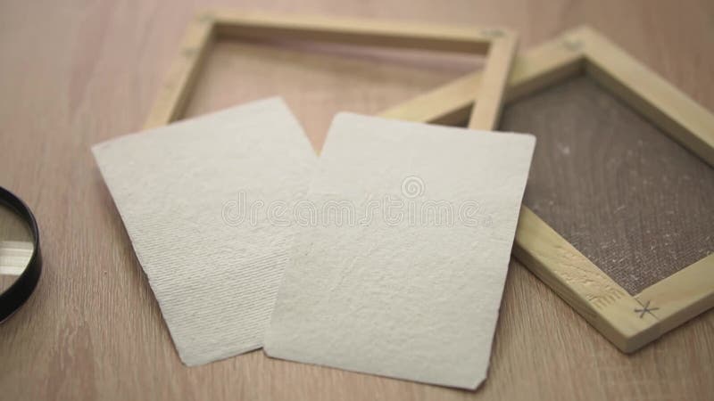 Press, Ready-made Paper Samples and a Magnifying Glass Stock Video ...