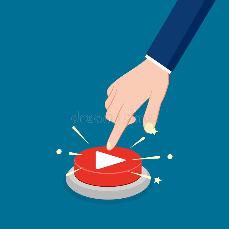 Press the Red Play Button. the Concept of Starting To Play. Vector ...
