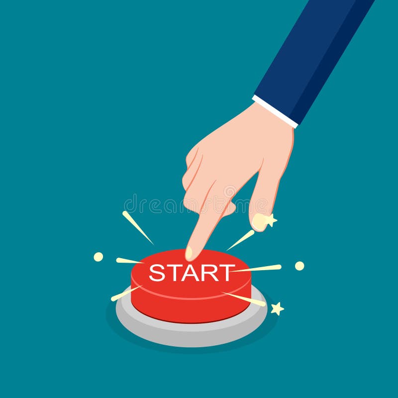 Press the Red Start Button. Startup Concept Vector Stock Vector ...