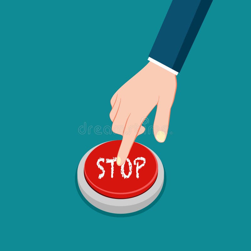 Press Stop Button Icon. Hand Icon. One Click Stop Stock Vector ...