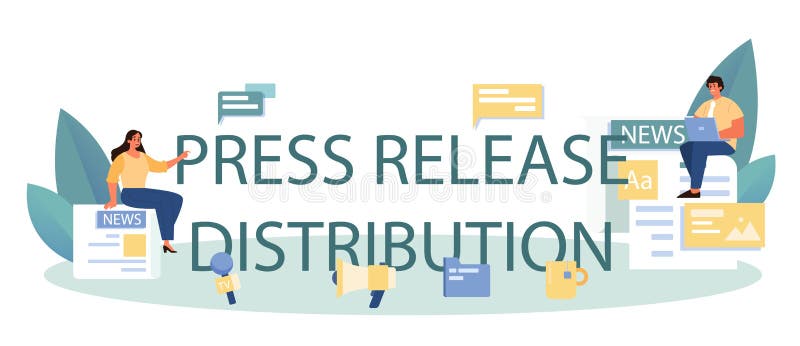 Press Release Distribution Typographic Header. Mass Media Publishing ...