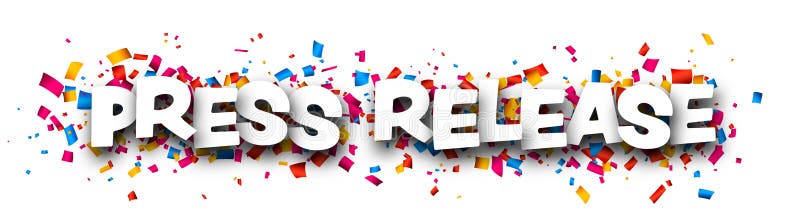 Press Release Sign with Colorful Cut Out Ribbon Confetti Stock Vector ...
