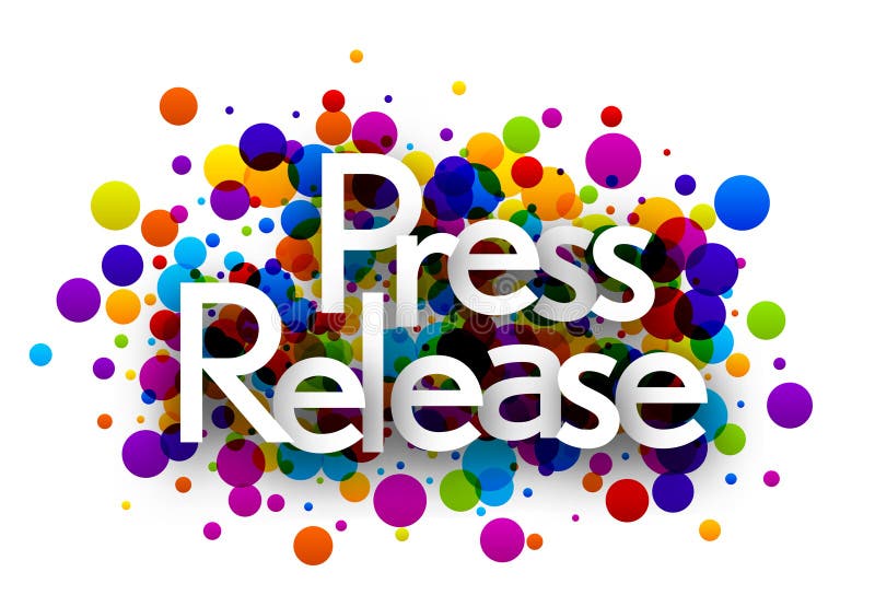 Press Release Sign with Colorful Round Confetti Stock Vector ...