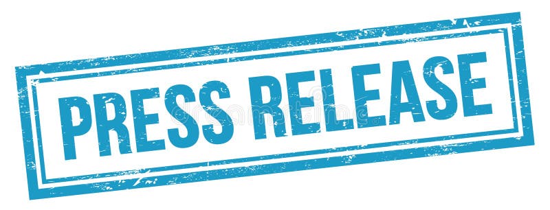 PRESS RELEASE Text on Blue Grungy Vintage Stamp Stock Illustration ...