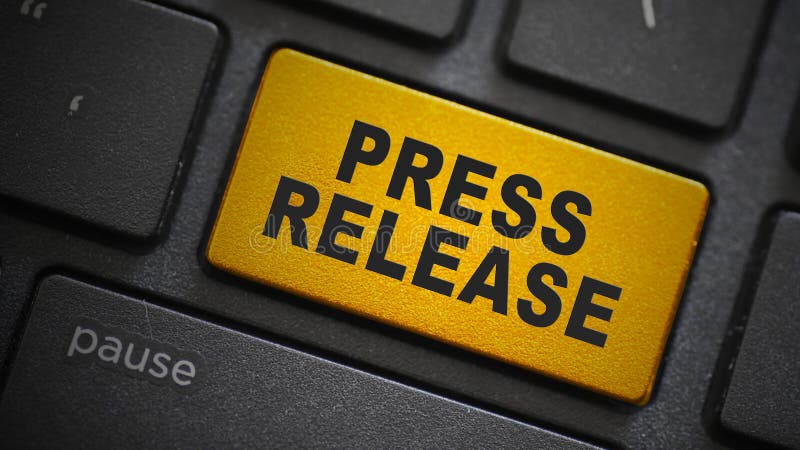 Press Release Text Button on Keyboard Stock Image - Image of ...