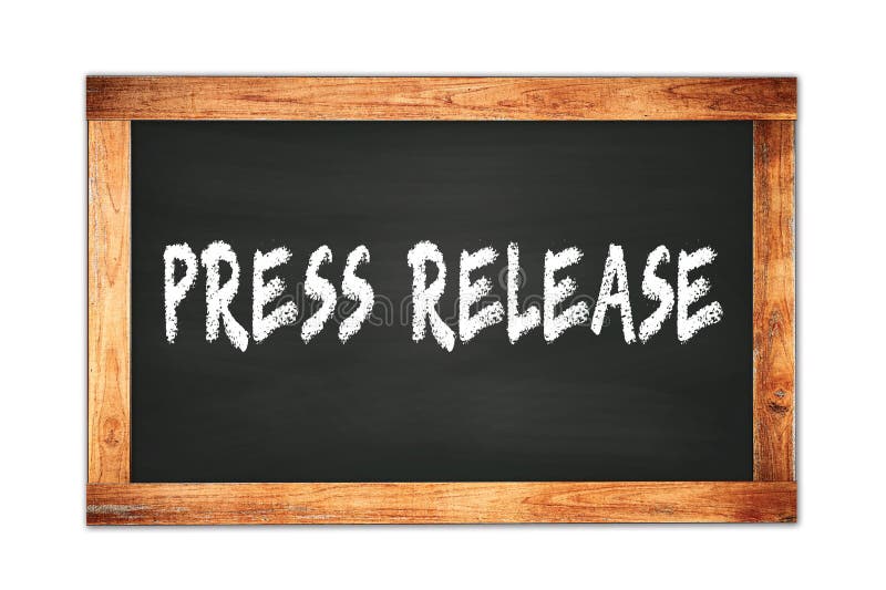 PRESS RELEASE Text Written on Wooden Frame School Blackboard Stock ...