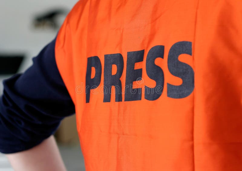 Press Safety Vest stock image. Image of photographer, detail - 120647