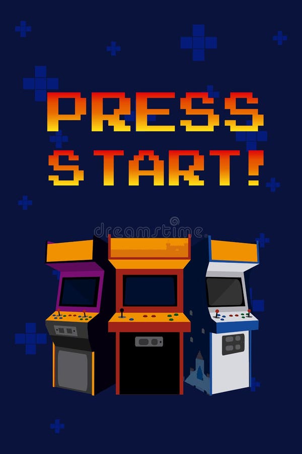 Press Start Videogame Banner Stock Vector - Illustration of graphic ...