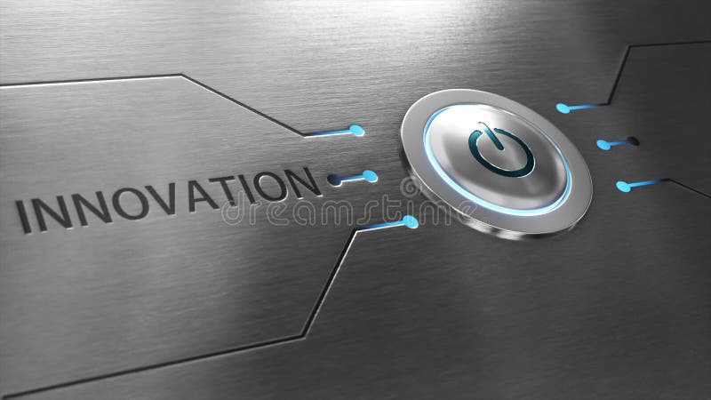 Touch Futuristic Screen Button and Activates Futuristic. 3d Animation ...