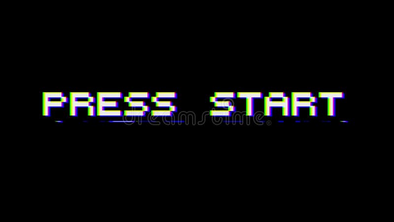 Press Start Game Ui Screen with Bad Glitch Effect Stock Video - Video ...