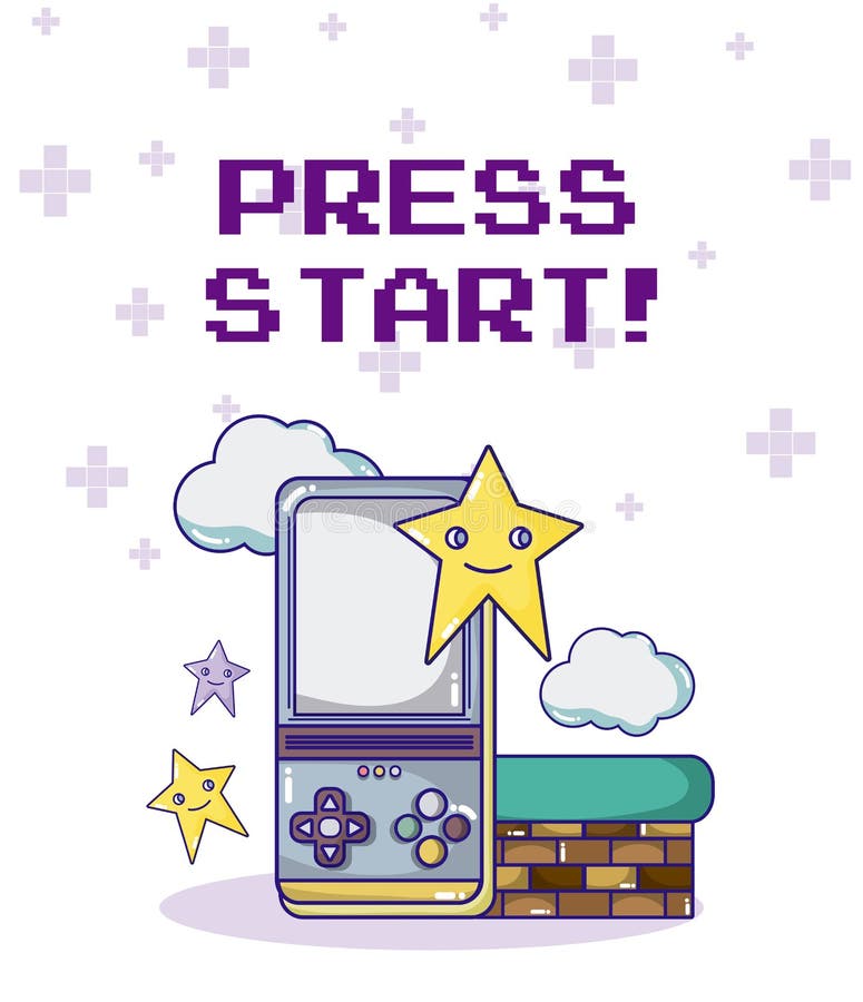 Press Start Retro Videogame Stock Vector - Illustration of digital ...