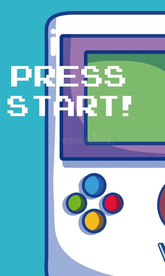Press Start Retro Videogame Stock Vector - Illustration of icon, press ...