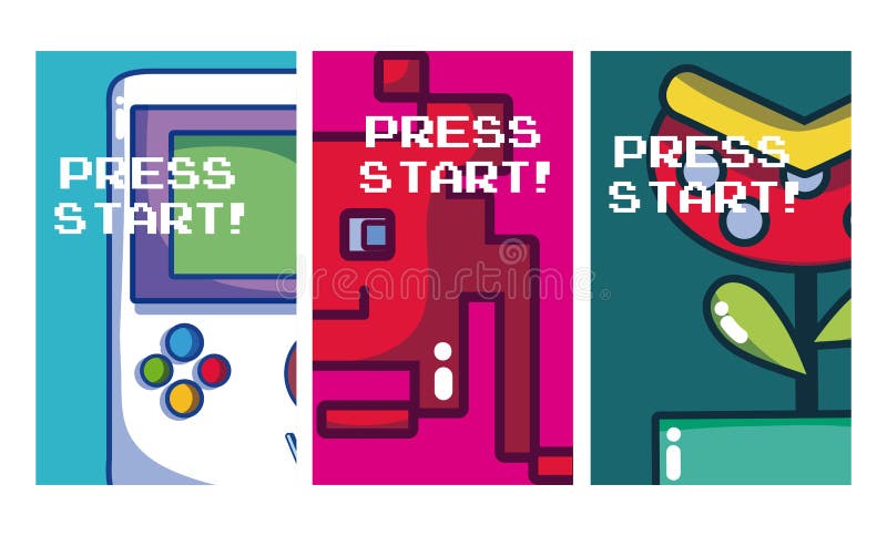 Press Start Retro Videogames Stock Vector - Illustration of vector ...