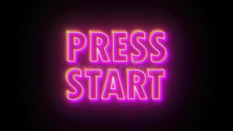 Press start text stock illustration. Illustration of arcade - 303387440