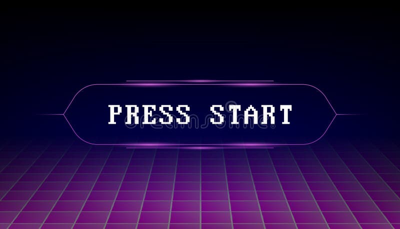 Press Start To Continue. Pixel Design in 8 Bit Game. Retro Game Concept ...