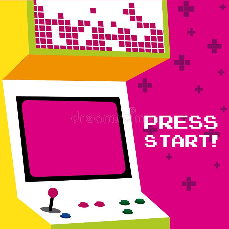 Press Start Retro Videogame Stock Vector - Illustration of electronic ...