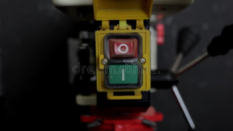 Press the stop button stock video. Video of push, table - 212162923