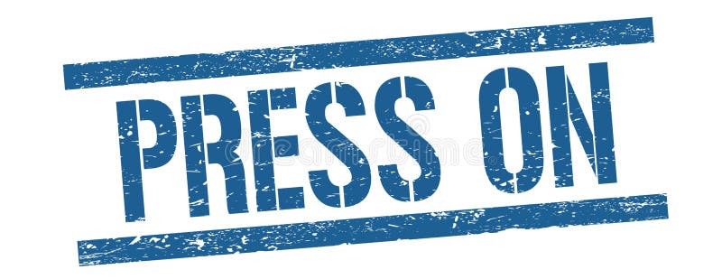 PRESS on Text on Blue Vintage Lines Stamp Stock Illustration ...