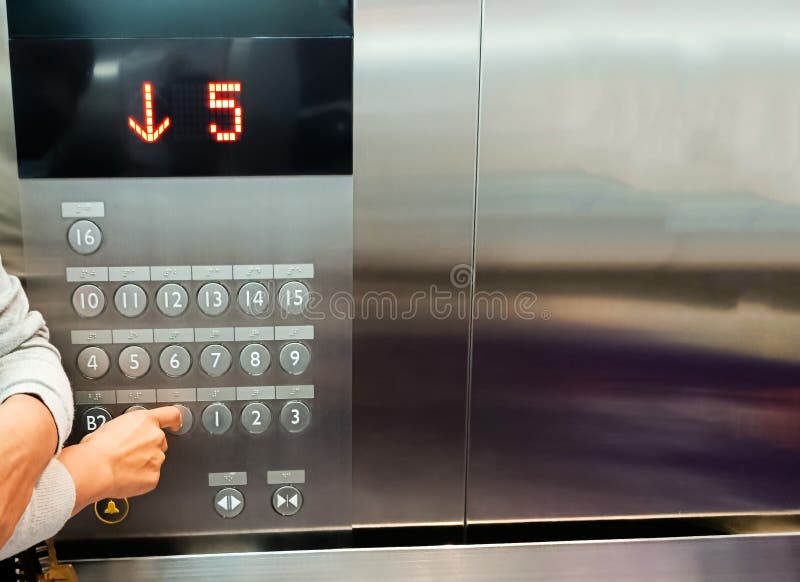 Press To Select the Floor To Take the Elevator To Stock Photo - Image ...