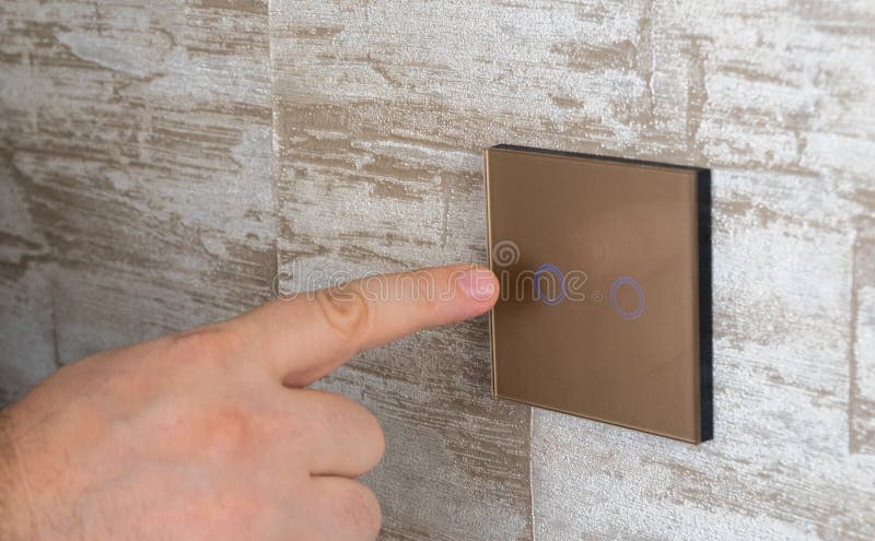 Press the Touch Switch Button with Your Finger. Control of Lighting in ...