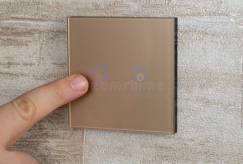 Press the Touch Switch Button with Your Finger. Selective Focus Stock ...