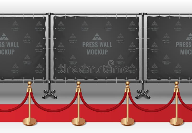 Press Wall Mockup stock illustration. Illustration of festival - 256779697