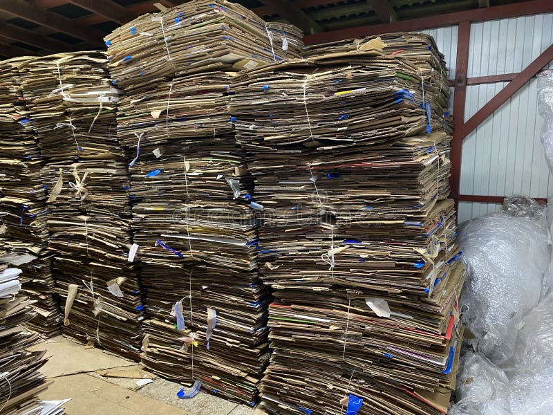 Pressed Cardboard Stacked in Stock Stock Image - Image of packaging ...