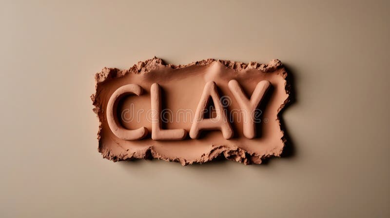Pressed Clay Typography Showcasing Clay on a Textured Surface Stock ...