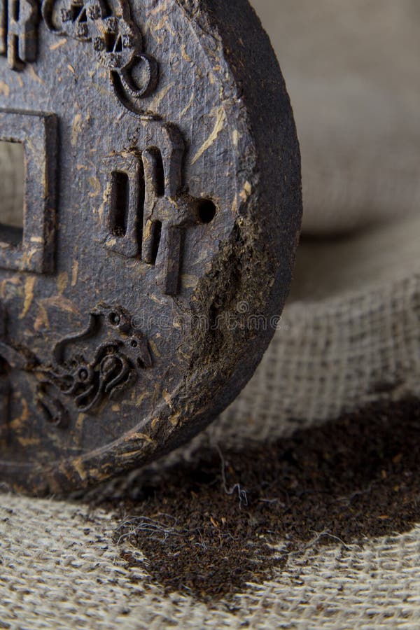 Pressed Disc of Tea with Hieroglyphic Stock Image - Image of detailed ...