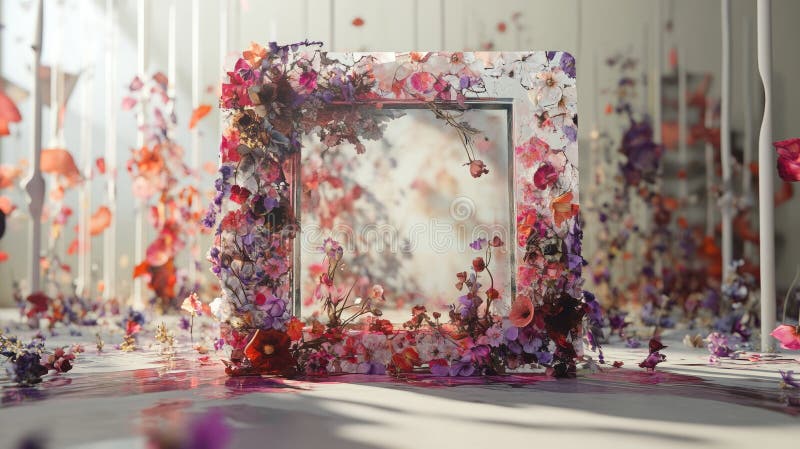 Ethereal Pressed Flower Frame with Dreamy Artistic Design Stock ...