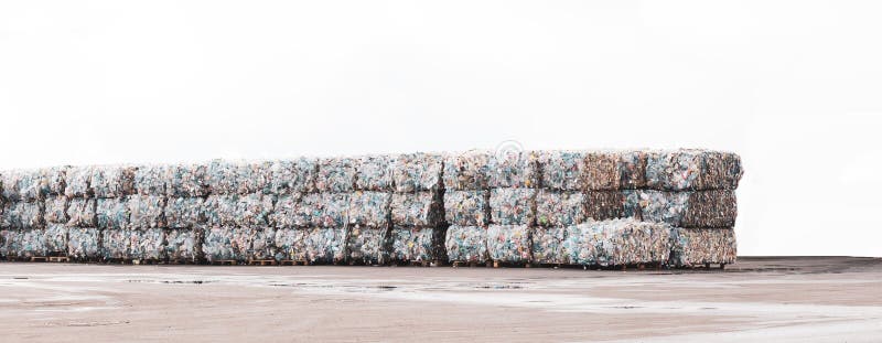 Pressed Plastic Waste on Pallets Stock Image - Image of industrial ...