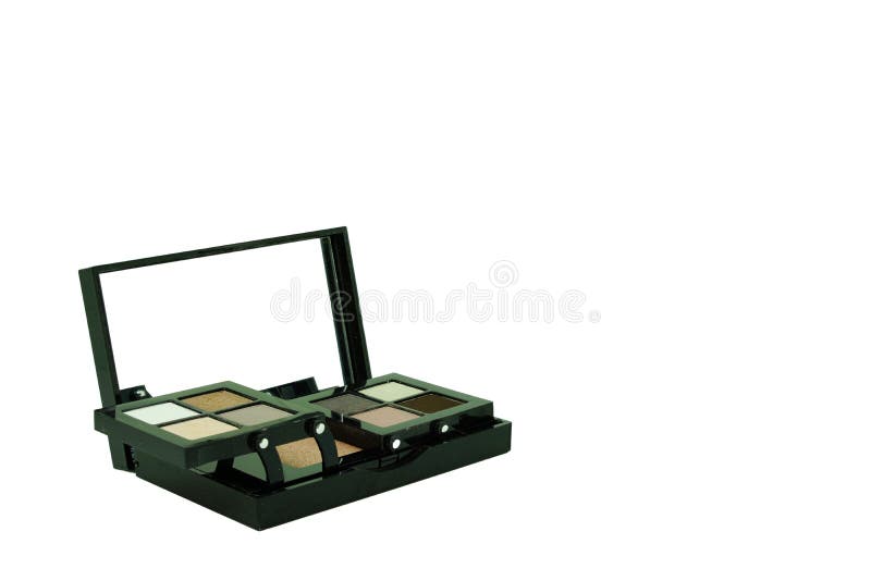 Pressed Powder Container Box on Isolated White Background with Copy ...