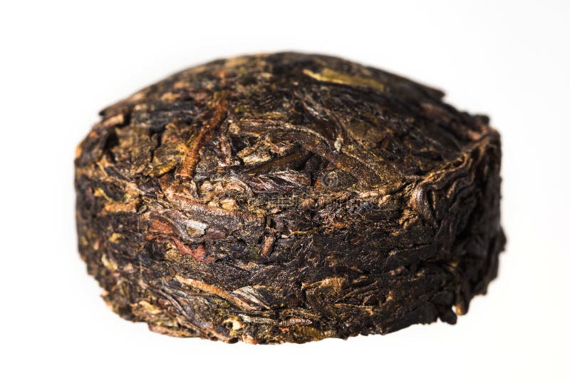 Pressed Puer Tea Macro Isolated Stock Image - Image of fresh, green ...