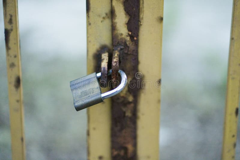 Pressed Together Locked Gate Stock Image - Image of measure, foreign ...