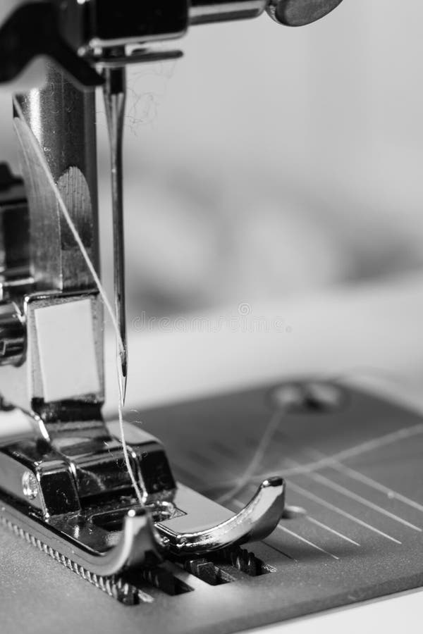 Presser Foot of Sewing Machine Stock Photo - Image of textile, blue ...