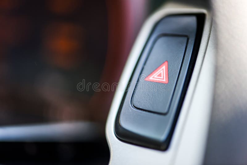 Presses the Emergency Stop Button in the Car. Stock Photo - Image of ...