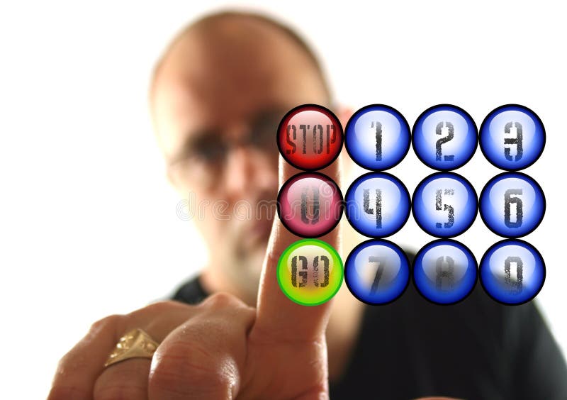 Press the Button stock photo. Image of identification - 2441726